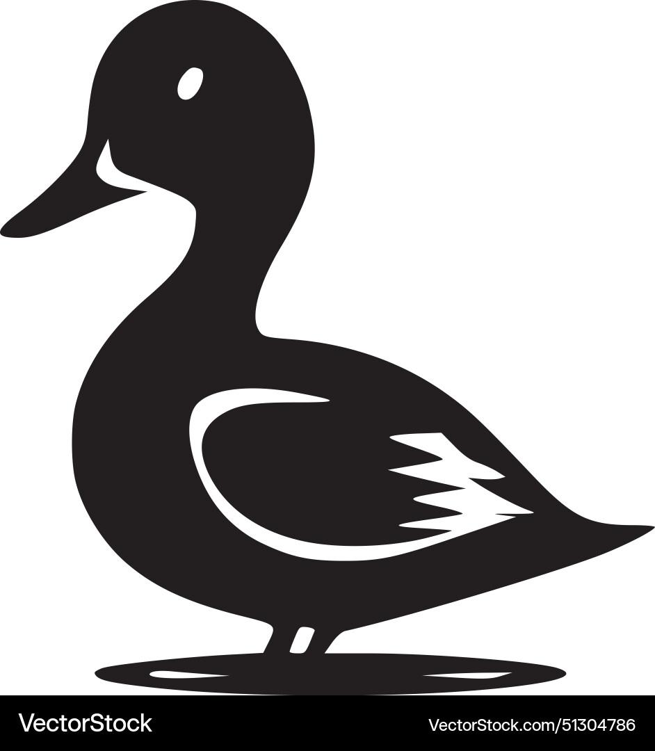 Duck - minimalist and flat logo Royalty Free Vector Image