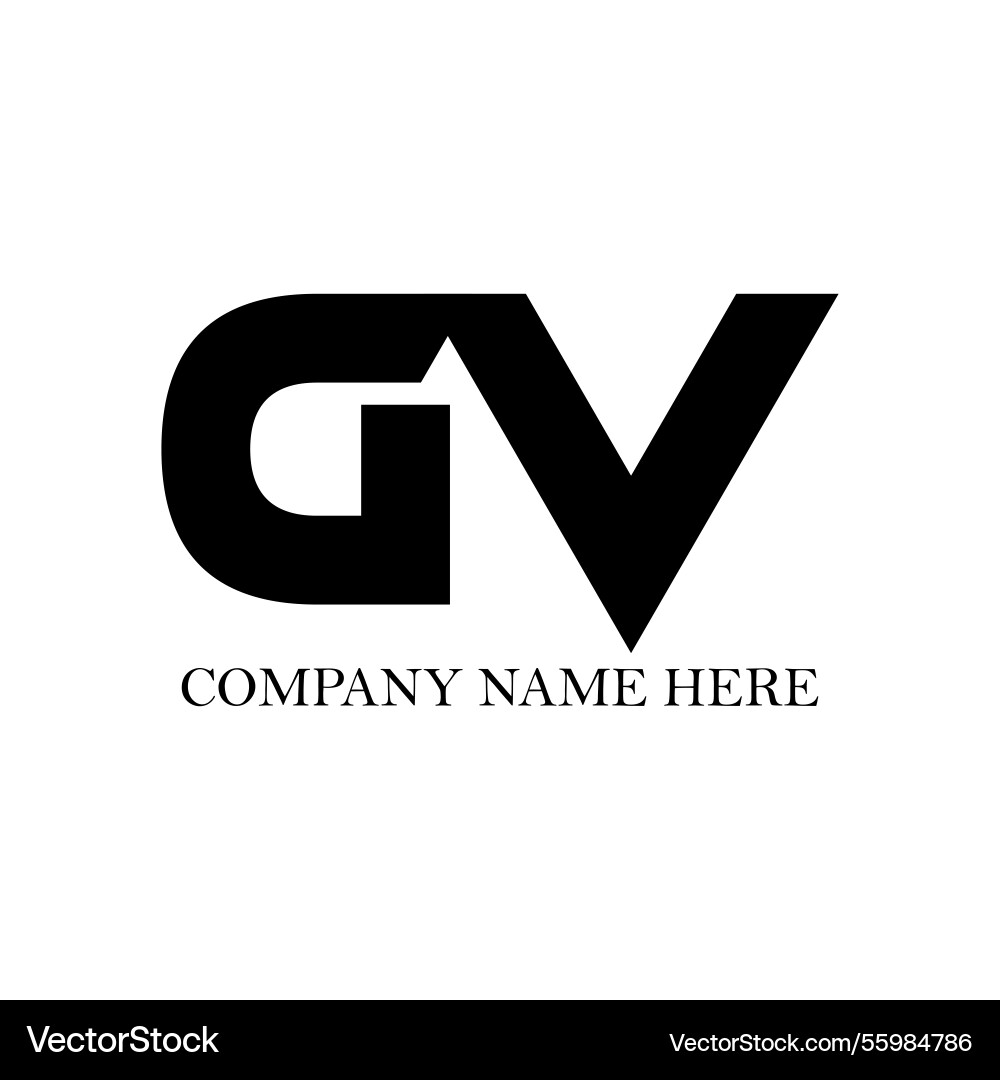 Gv logo design Royalty Free Vector Image - VectorStock