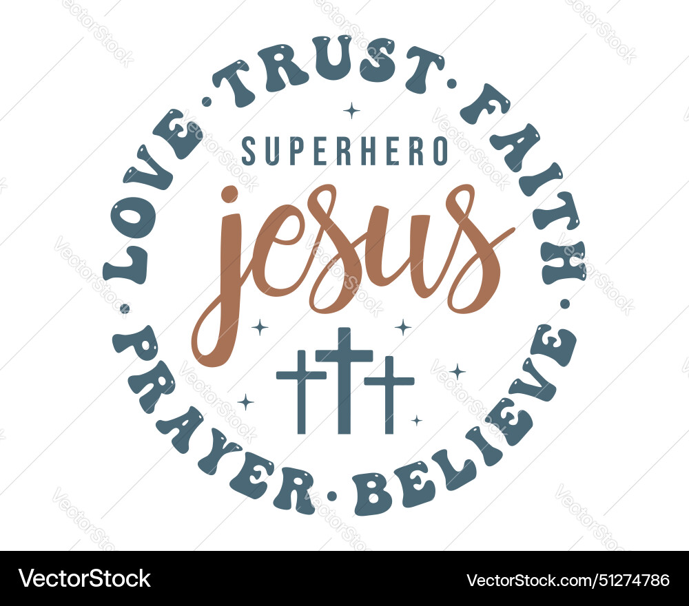 Jesus christian words retro typography handwriting