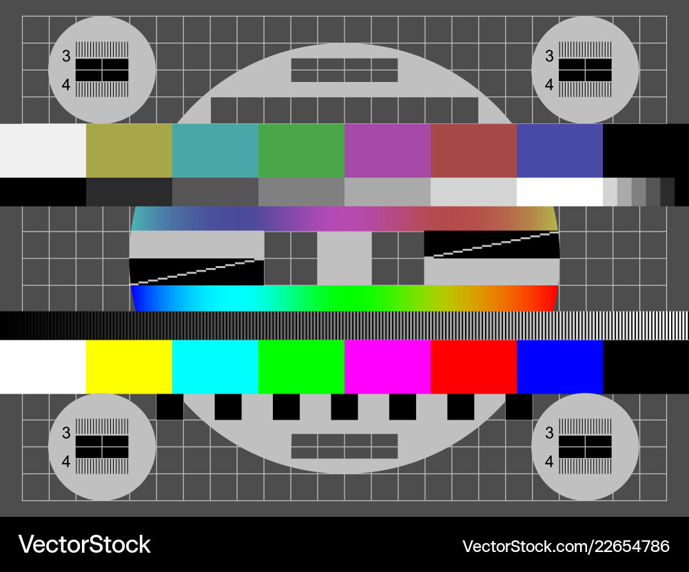 No signal tv color test screen Royalty Free Vector Image