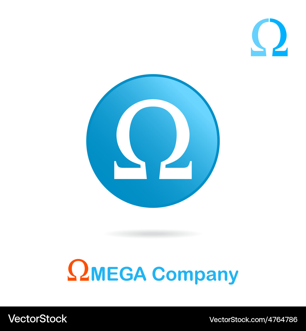 Omega letter logo concept Royalty Free Vector Image