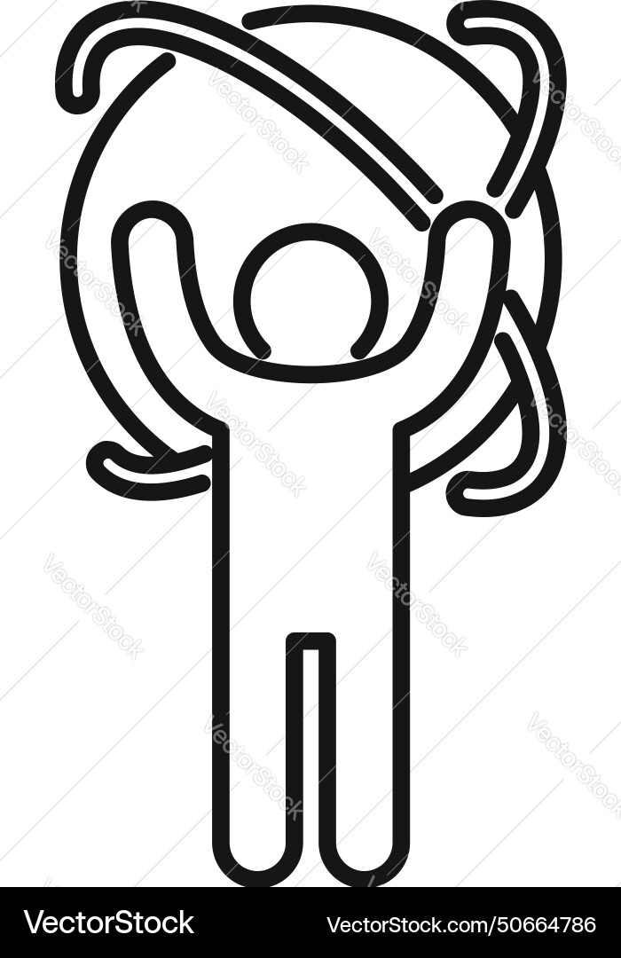 Person take virtual tour icon outline Royalty Free Vector