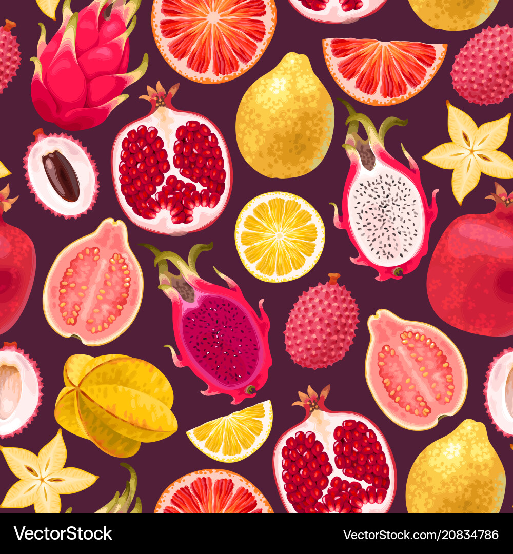 Seamless exotic friut – Royalty-Free Vector | VectorStock