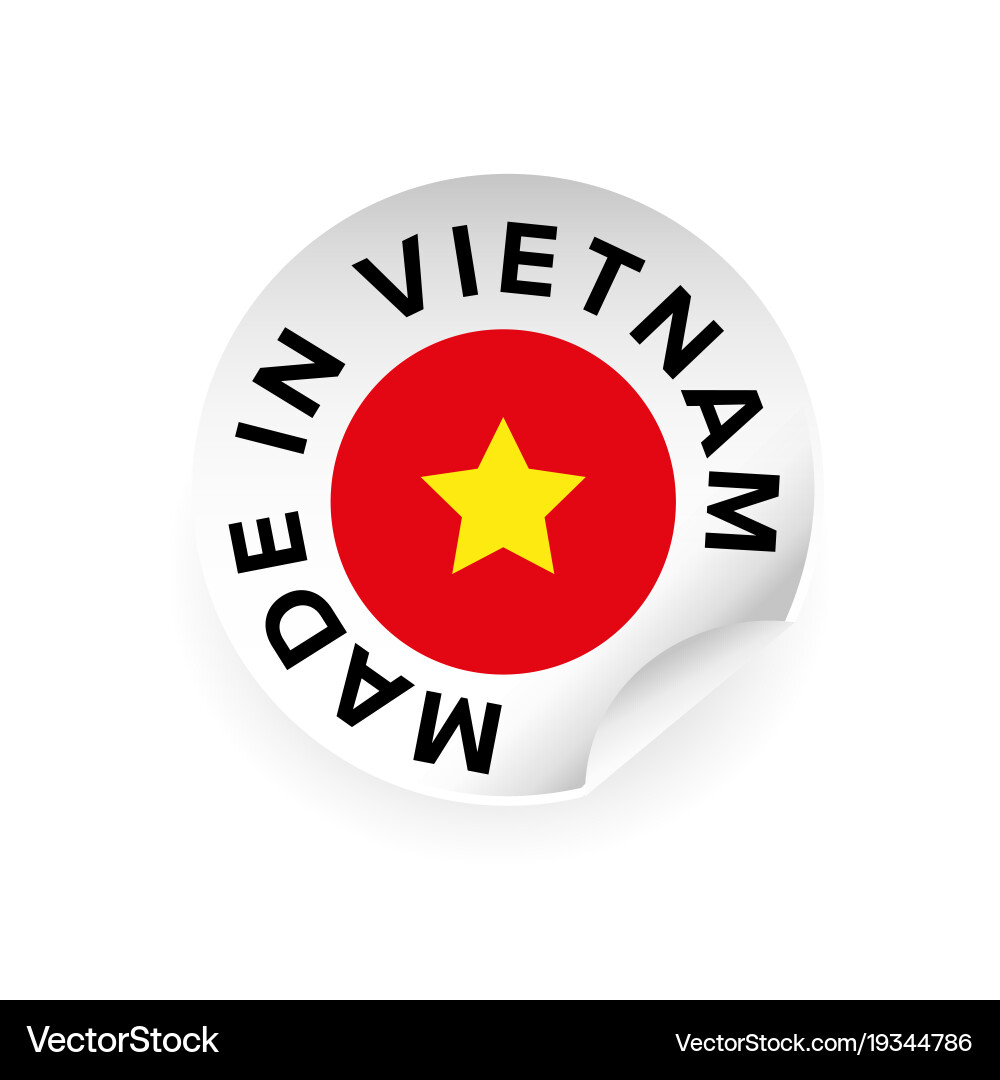 Vietnam Made Sticker Tag Royalty Free Vector Image
