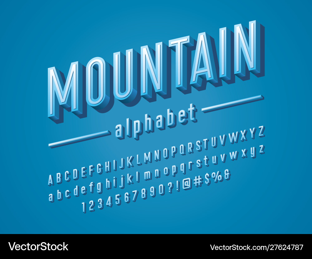 3d bold font Royalty Free Vector Image - VectorStock