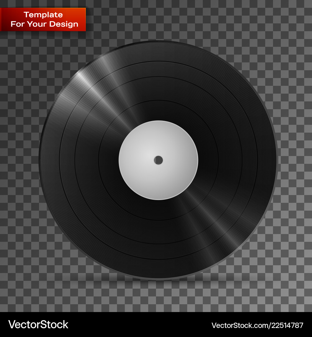 Black vinyl record lp album disc Royalty Free Vector Image
