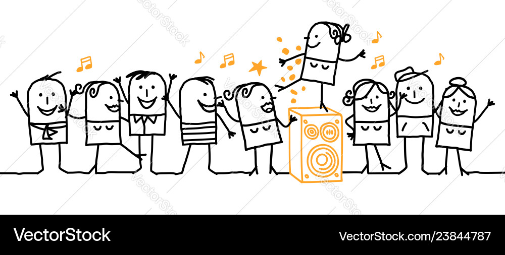 Cartoon people - happy party time Royalty Free Vector Image