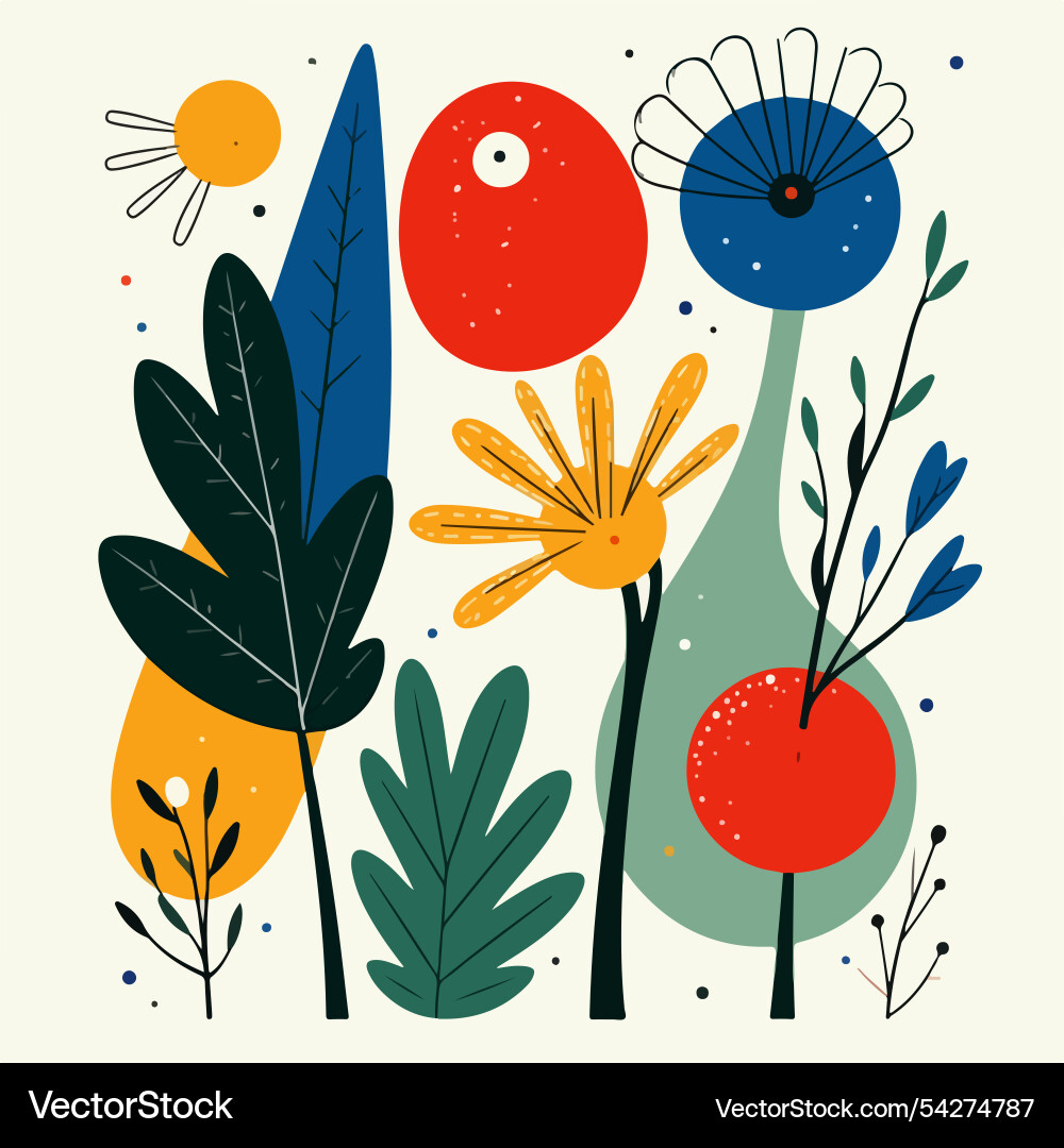 Colorful abstract floral art Royalty Free Vector Image