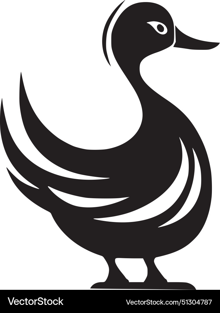 Duck - minimalist and flat logo Royalty Free Vector Image
