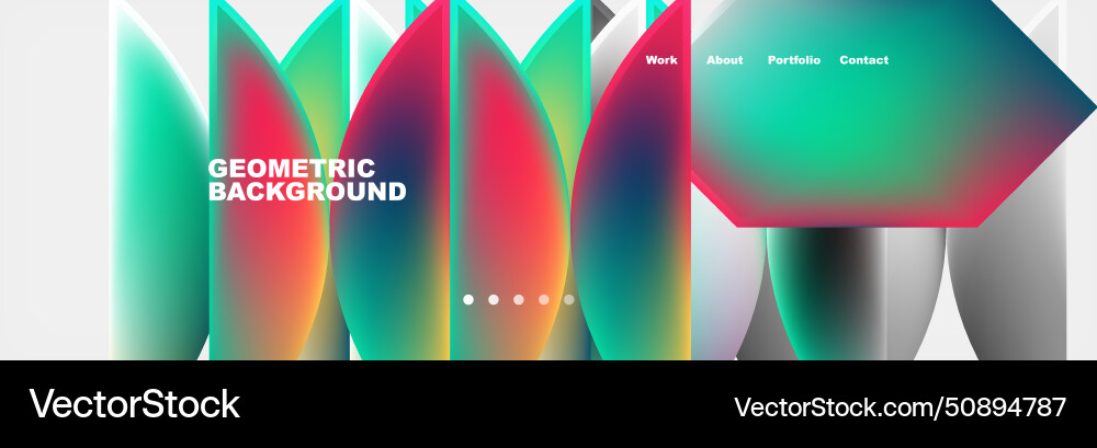 Glassmorphism geometric abstract background Vector Image