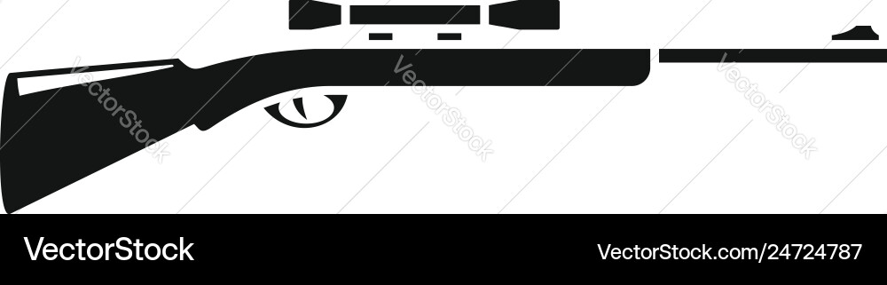 Hunting sniper rifle icon simple style Royalty Free Vector