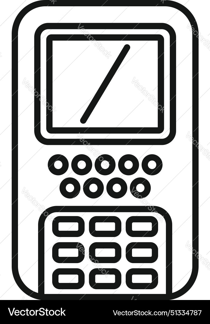 Modern line art of a handheld Royalty Free Vector Image