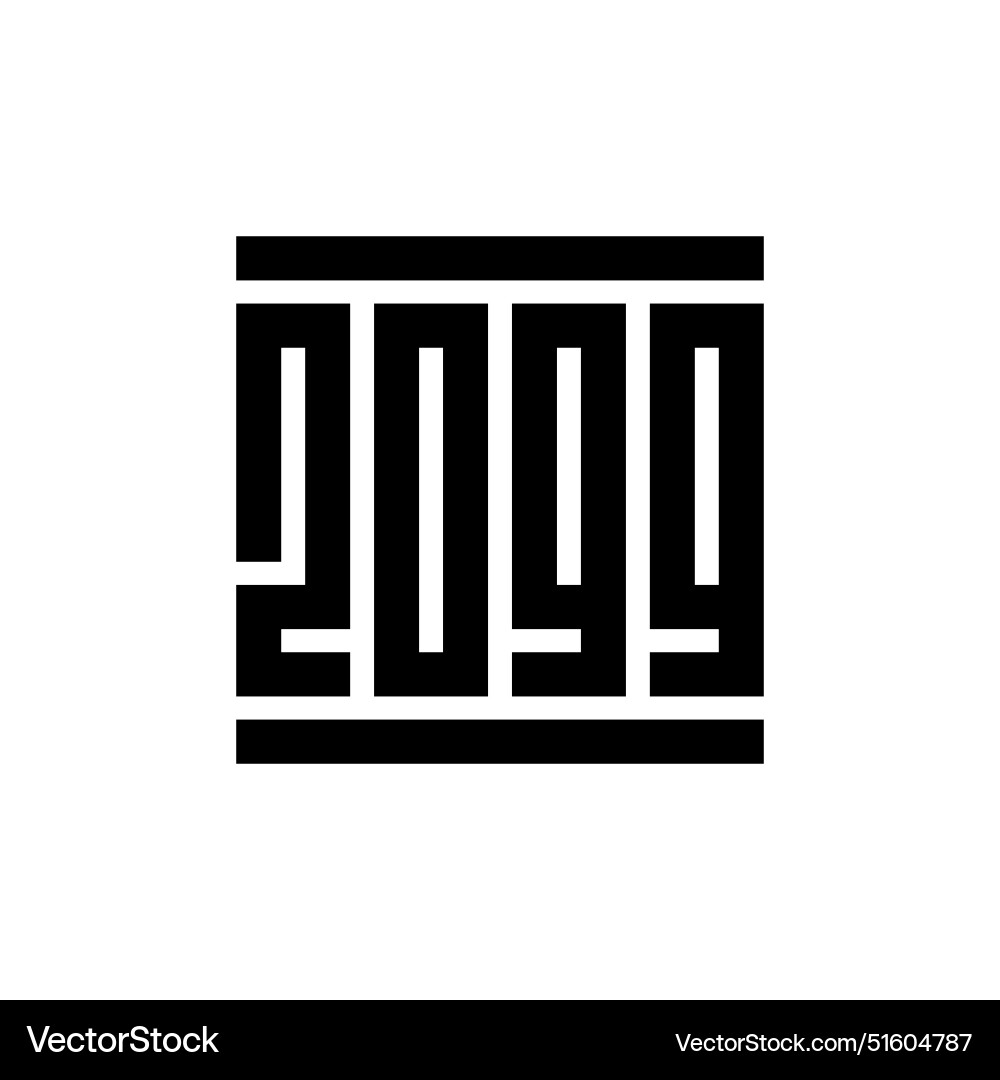 Number 2099 new year text Royalty Free Vector Image