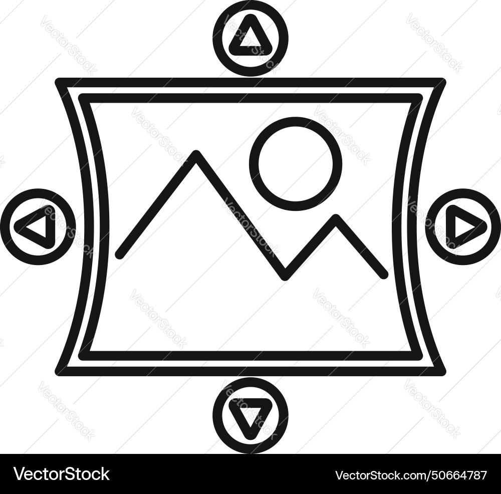 Panorama virtual tour icon outline Royalty Free Vector Image