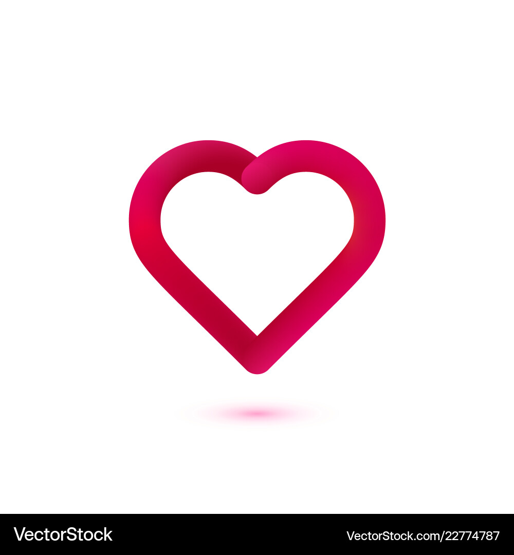 Red gradient heart logo abstract happy Royalty Free Vector