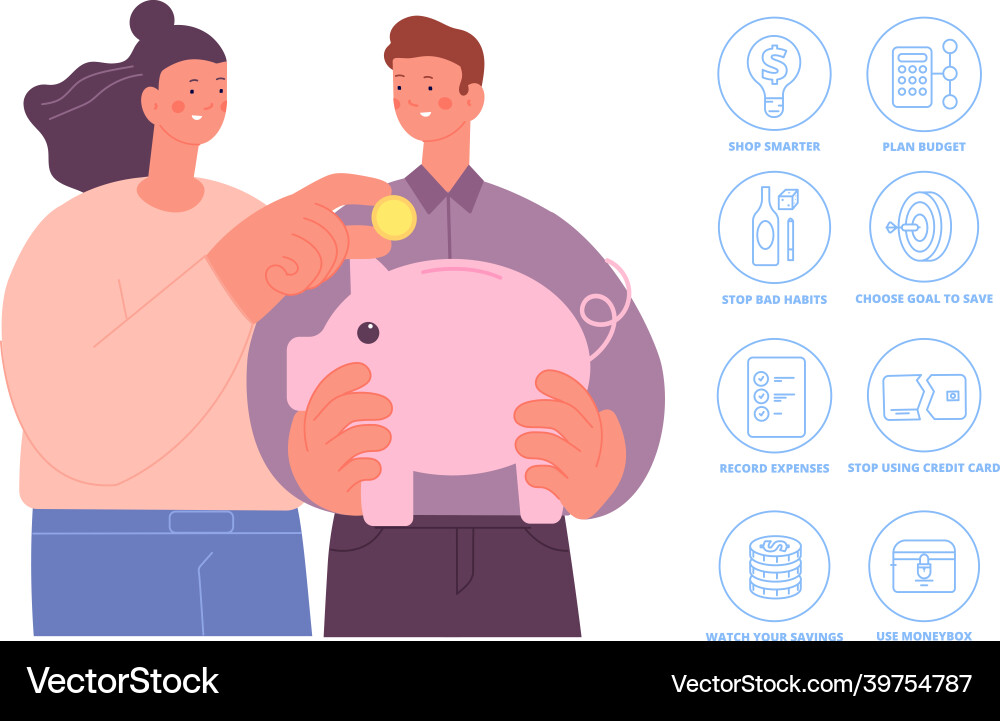 Save money ways cost saving infographic savings Vector Image