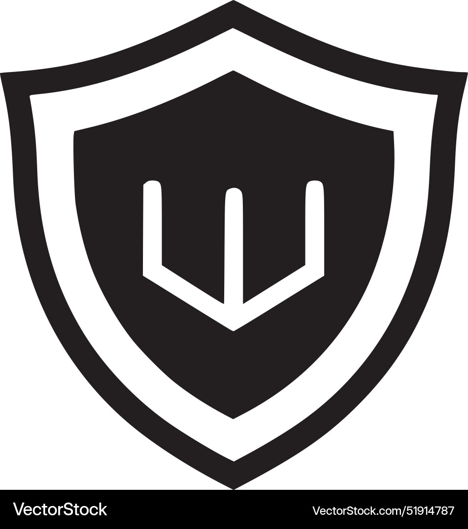 Shield - black and white isolated icon Royalty Free Vector