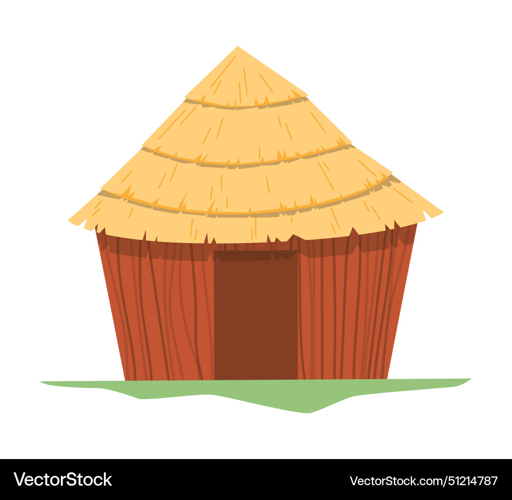 Thatched hut with straw roof Royalty Free Vector Image
