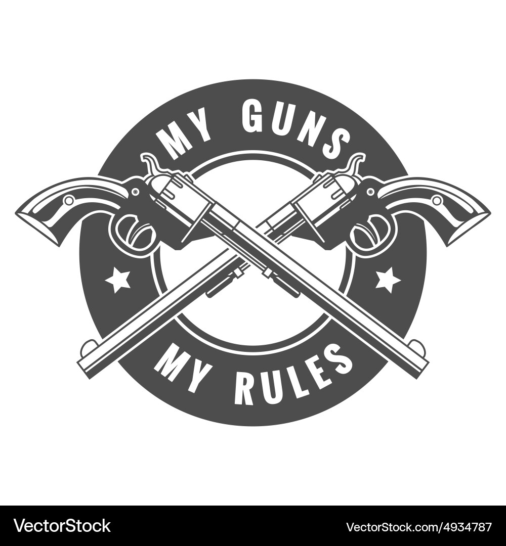 Two guns Royalty Free Vector Image - VectorStock