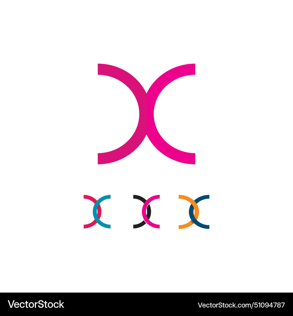 X logo and letter template design graphic Vector Image