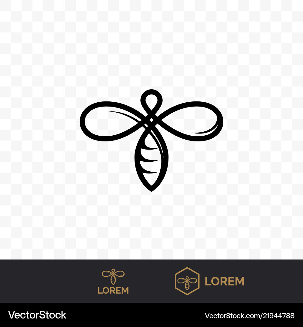 Bee line icon for honey beekeeping Royalty Free Vector Image