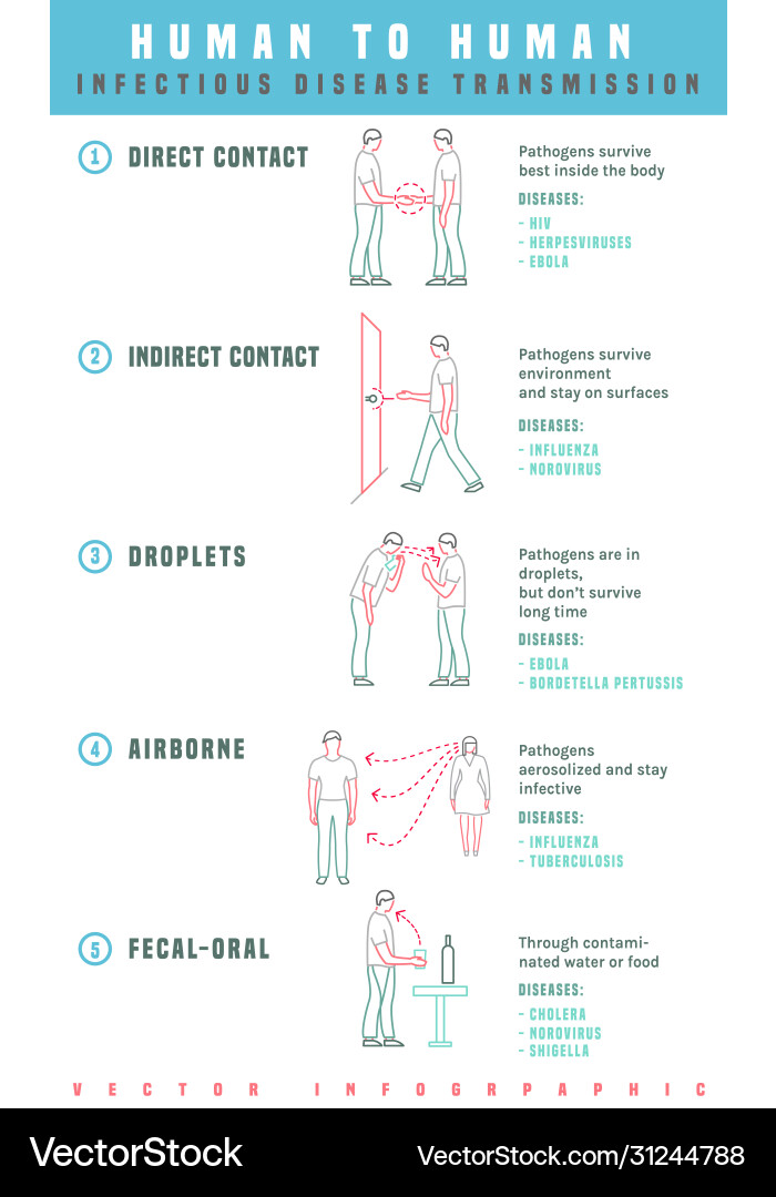 Disease transmission poster Royalty Free Vector Image