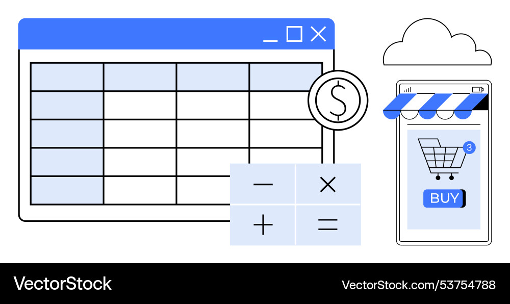 E-Commerce Finance Management Royalty Free Vector Image