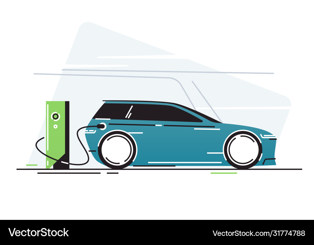 Electric Vehicle Charging Royalty Free Vector Image