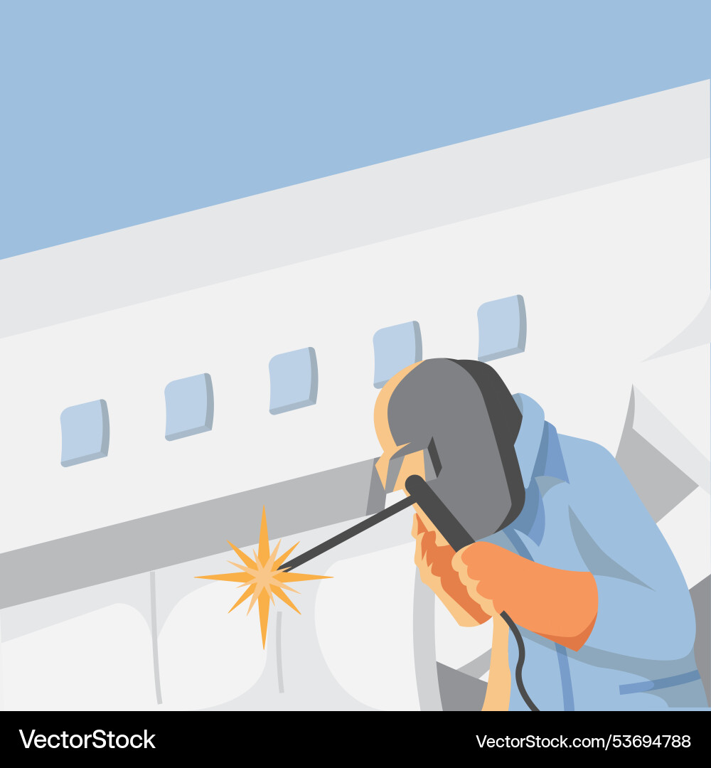 Flat of fuselage welding Royalty Free Vector Image