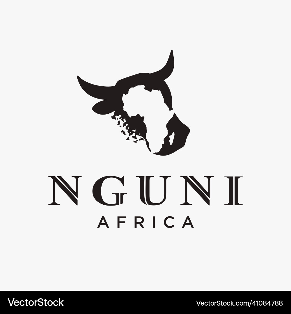 Nguni head logo icon template on white background Vector Image