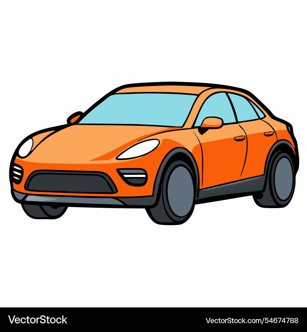 Porsche car flat design Royalty Free Vector Image