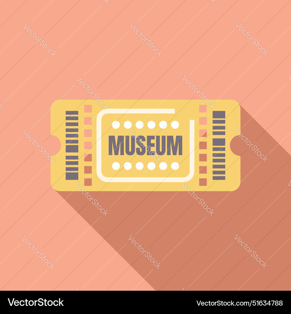 Yellow museum ticket providing entry access Vector Image