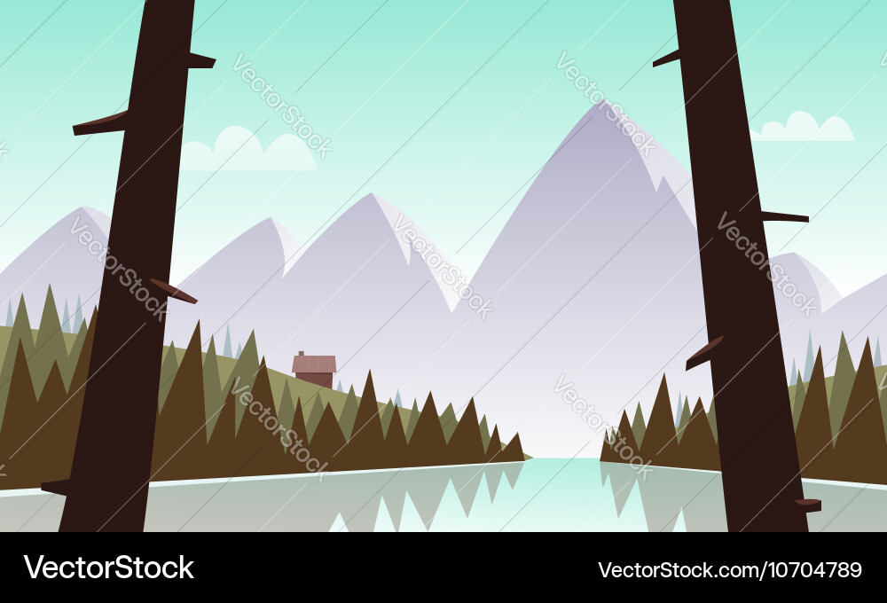 Cartoon mountain landscape Royalty Free Vector Image