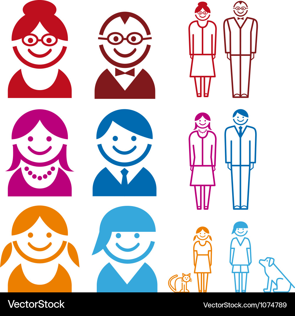 Family icon set Royalty Free Vector Image - VectorStock