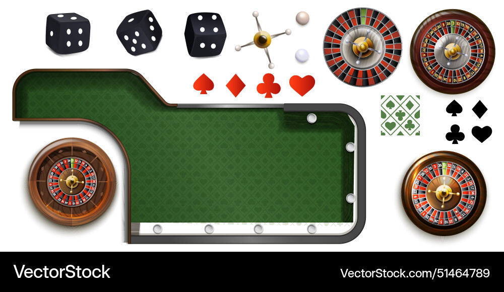 Image of roulette table golden wheel with double Vector Image