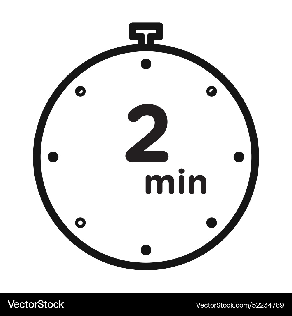 Minute timer icon black line art logo Royalty Free Vector