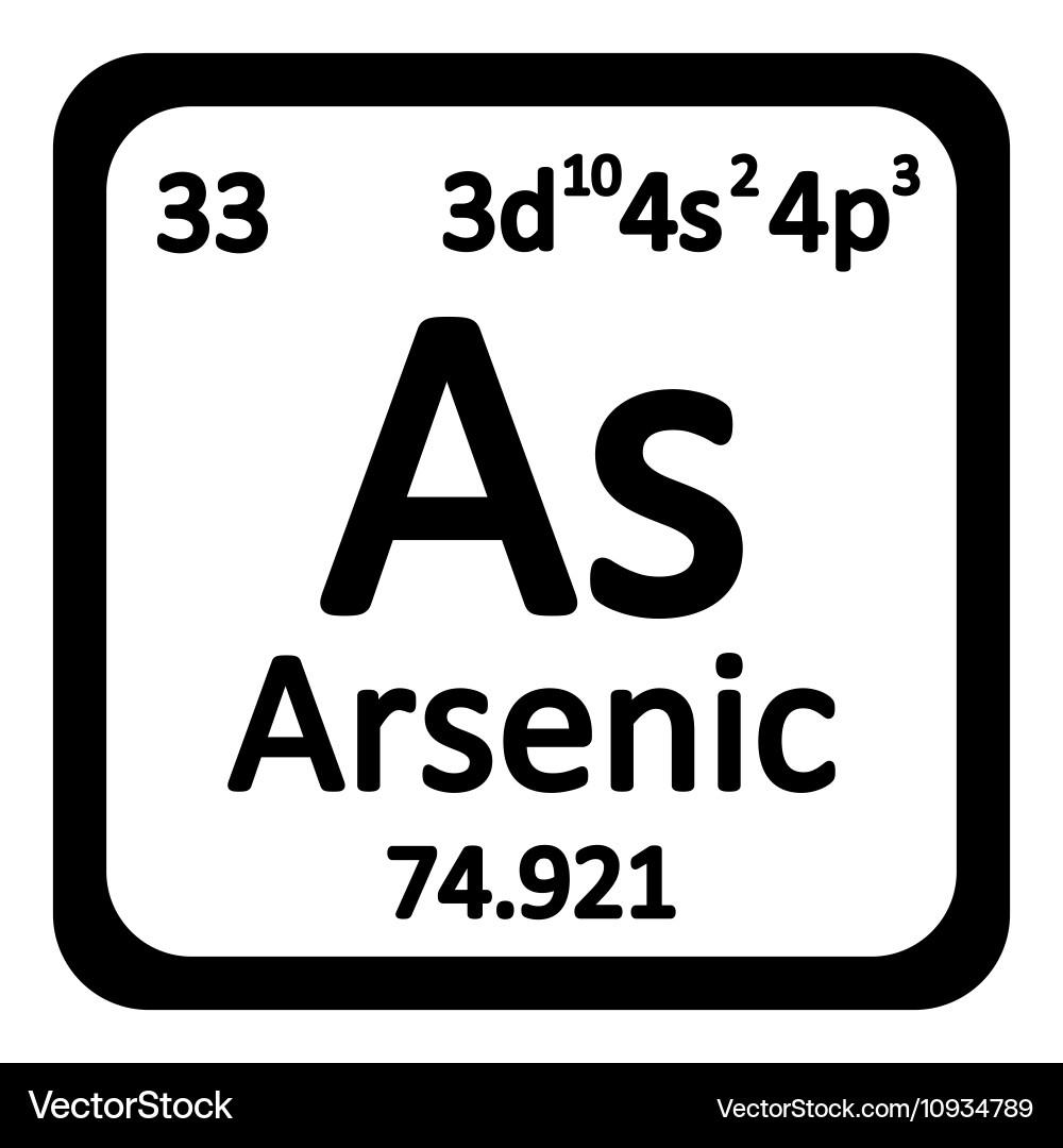 Periodic table element arsenic icon Royalty Free Vector