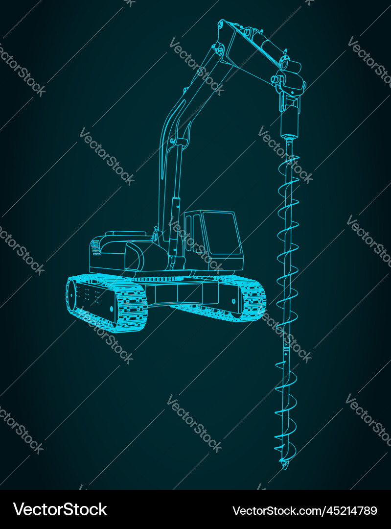Pile drilling machine Royalty Free Vector Image