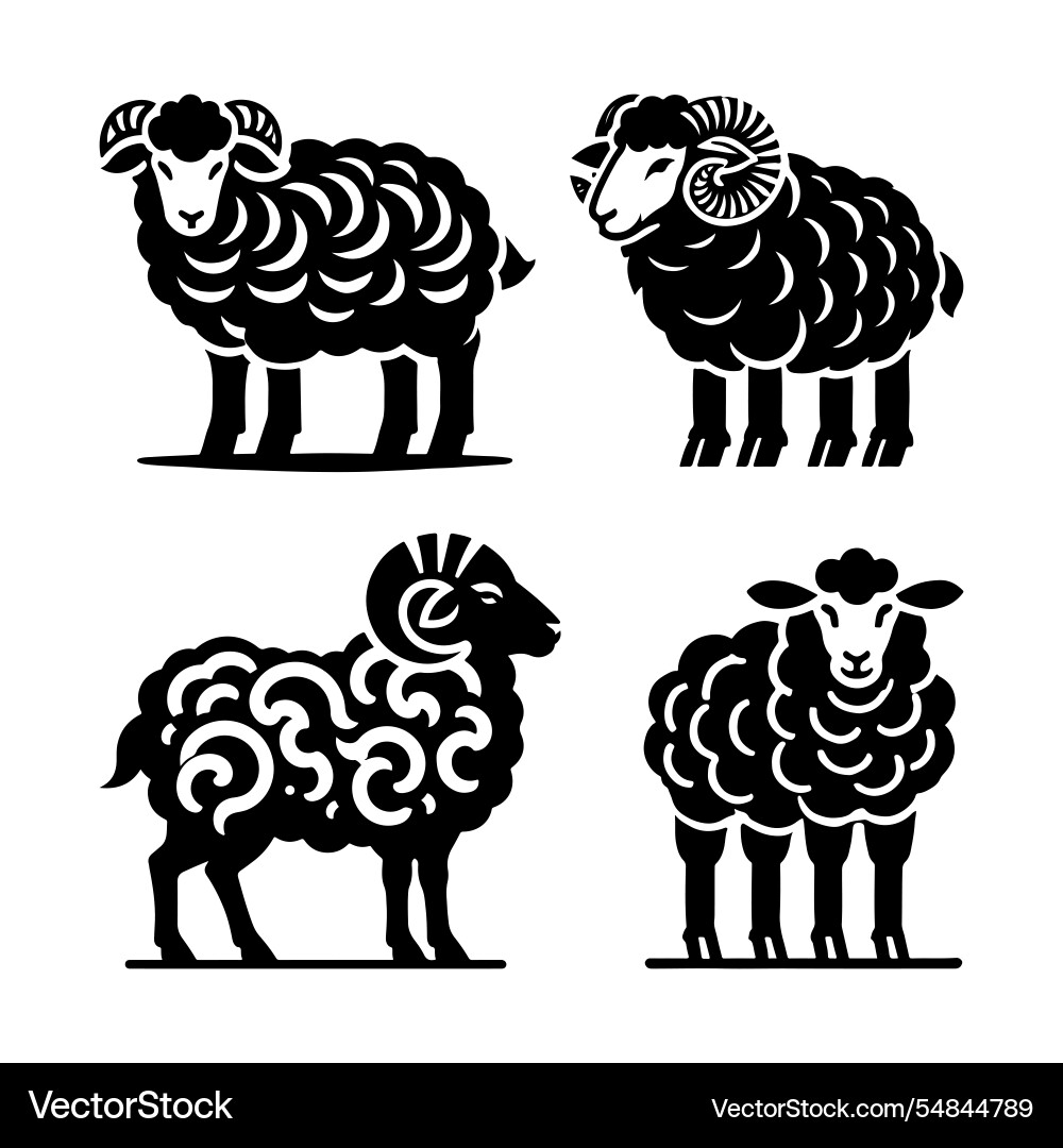 Unique dumba sheep silhouette for rustic and Vector Image