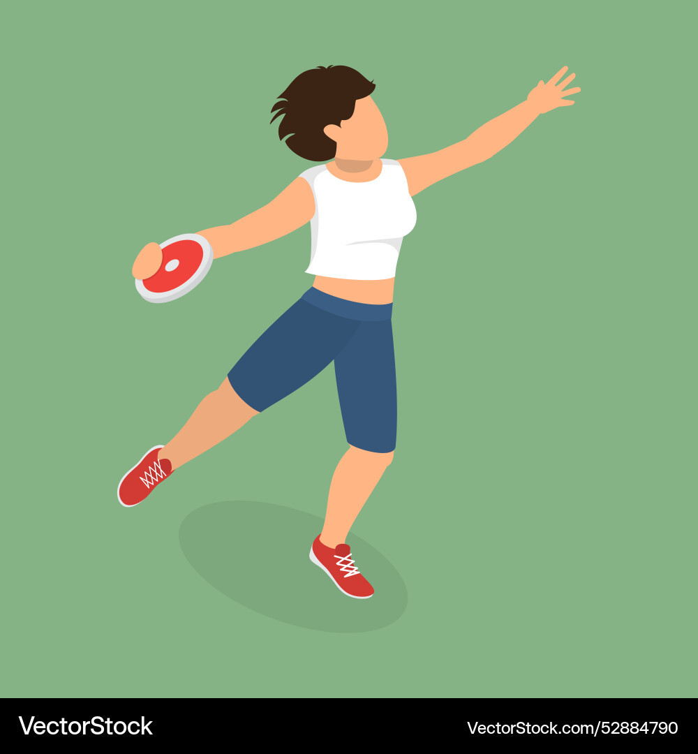 3d isometric flat of discus Royalty Free Vector Image