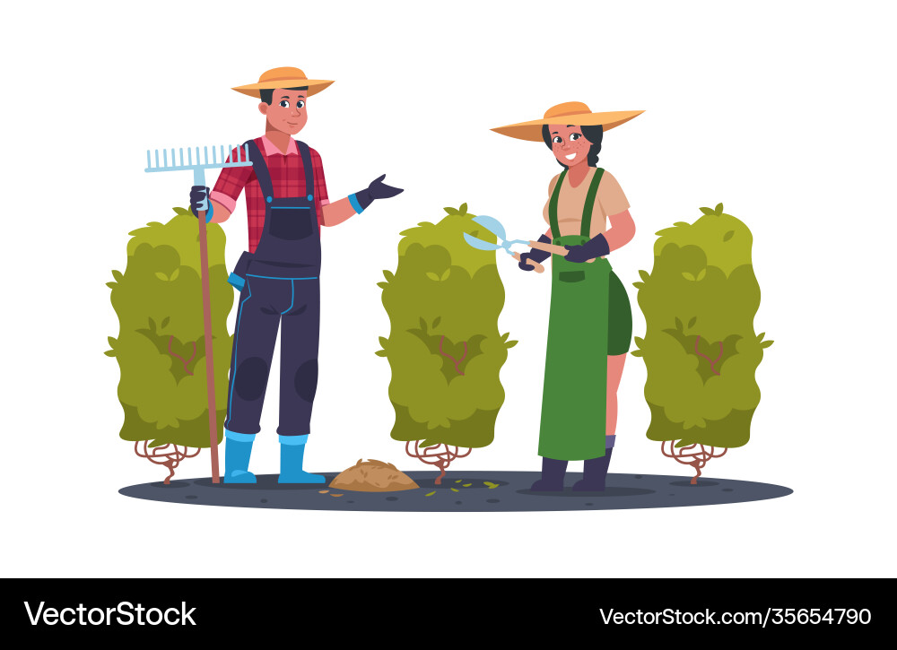 Agricultural work cartoon farmer activities Vector Image