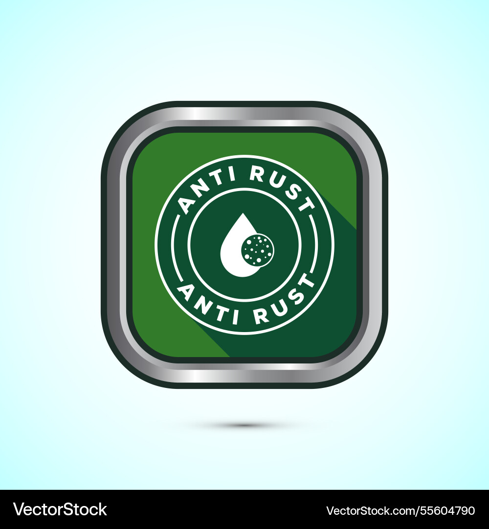 Anti rust icon design oxidation sign Royalty Free Vector