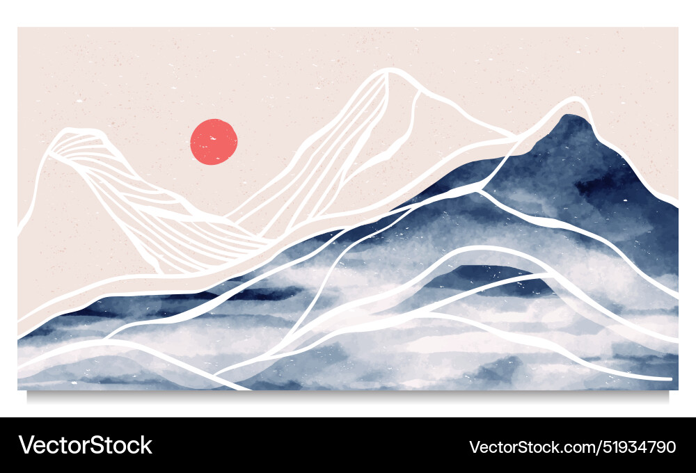 Creative minimalist modern paint and line art Vector Image