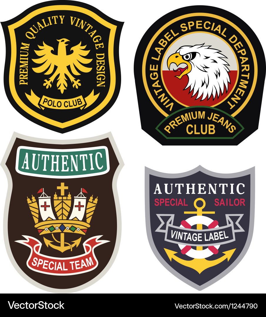 Emblem badge shield Royalty Free Vector Image - VectorStock