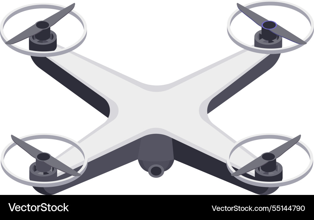 High tech quadcopter drone featuring a sleek Vector Image
