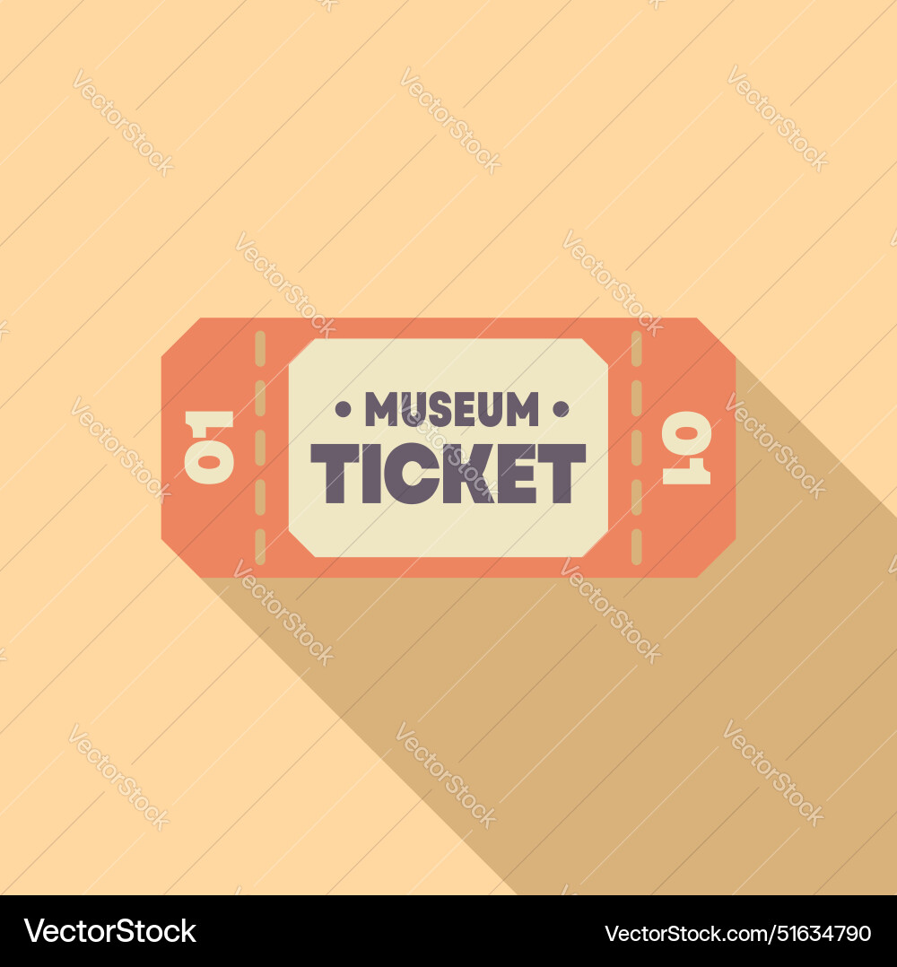 Museum ticket admitting one person with long Vector Image