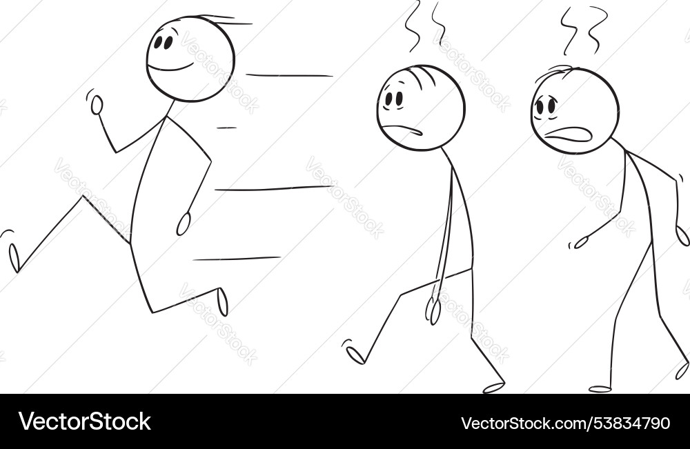 Person Laufen oder Track Cartoon Stickfigur Vektorbild