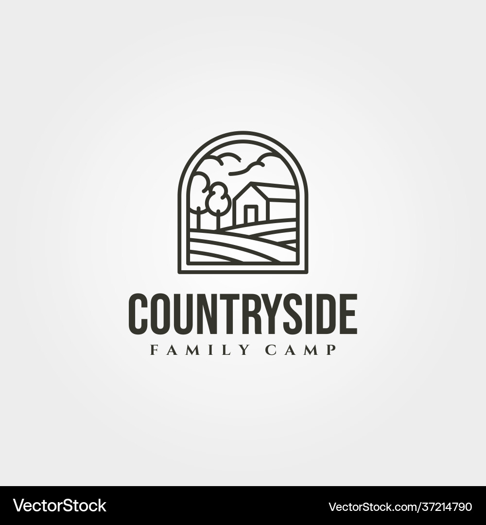 Rustic Countryside Cabin Logo Royalty Free Vector Image