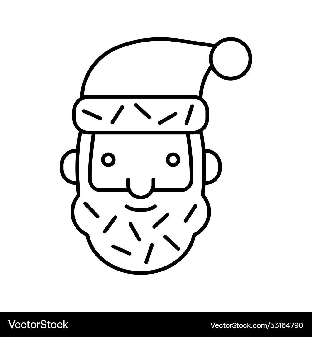Santa line icon editable stroke isolated christmas