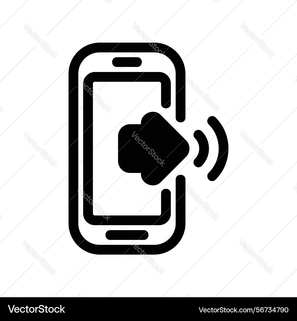 Smartphone with data transfer symbol on white Vector Image